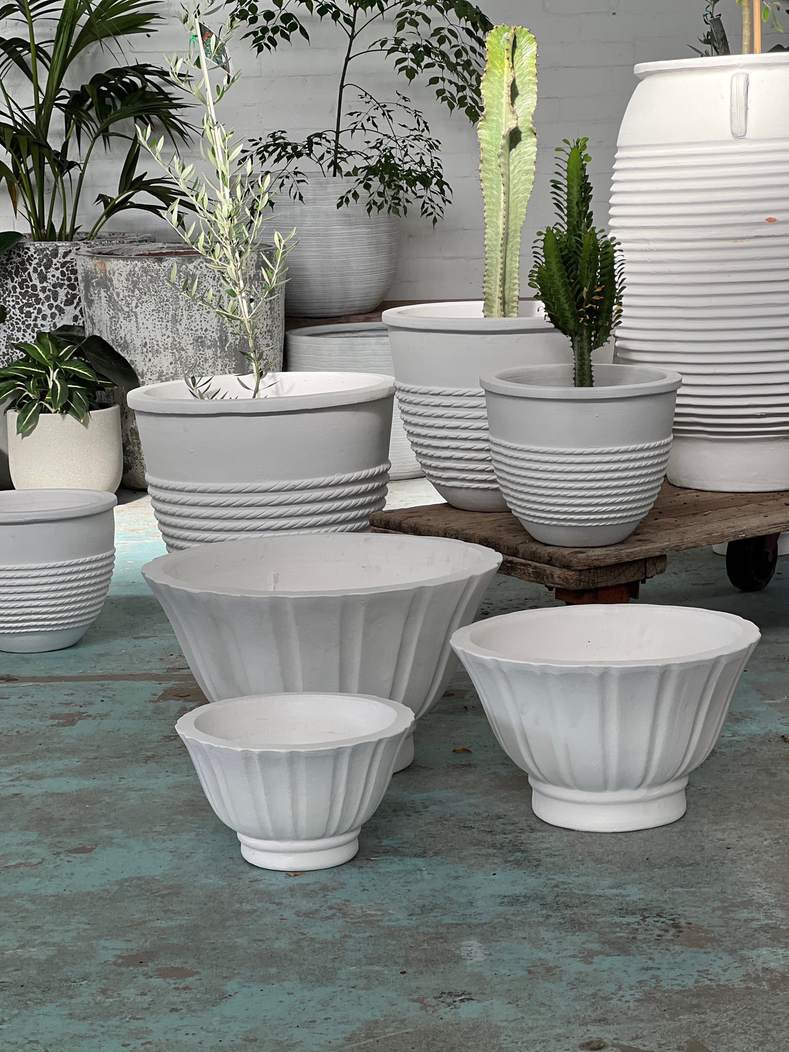SALE- Low Pearl Pot - Pure White | The Borrowed Nursery